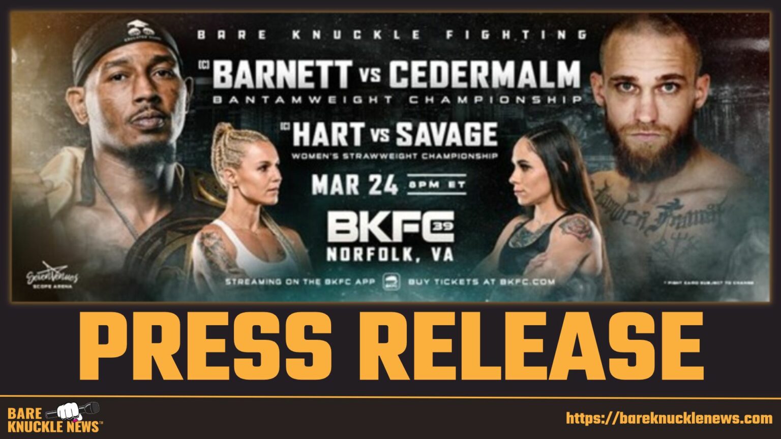BKFC Debuts in Norfolk, VA, March 24th with two World Title Fights ...